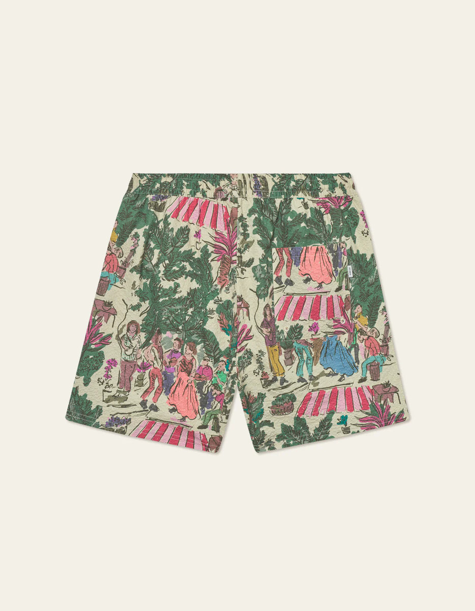 Les Deux Stan Dancing AOP Swim Shorts - Oil Green – Badger Clothing