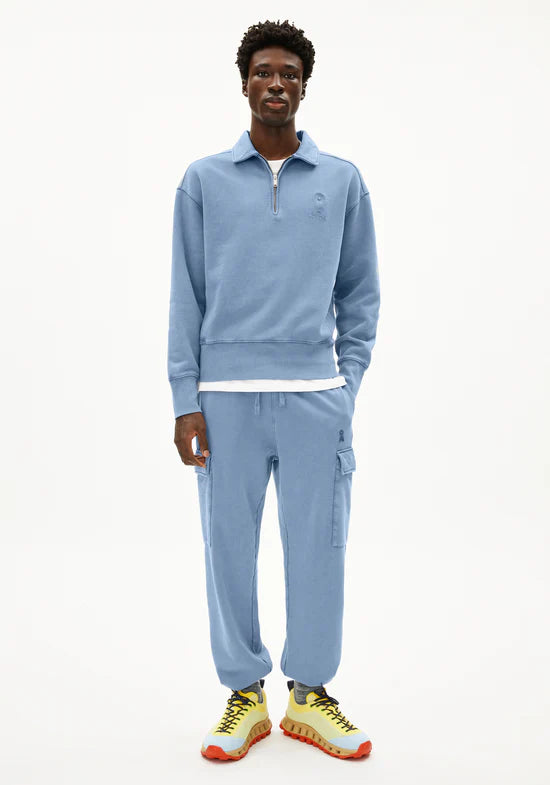 Armed Angels Iconic Troyer GMT Dye Zip Sweat - Nightshadow Washed (Blu ...