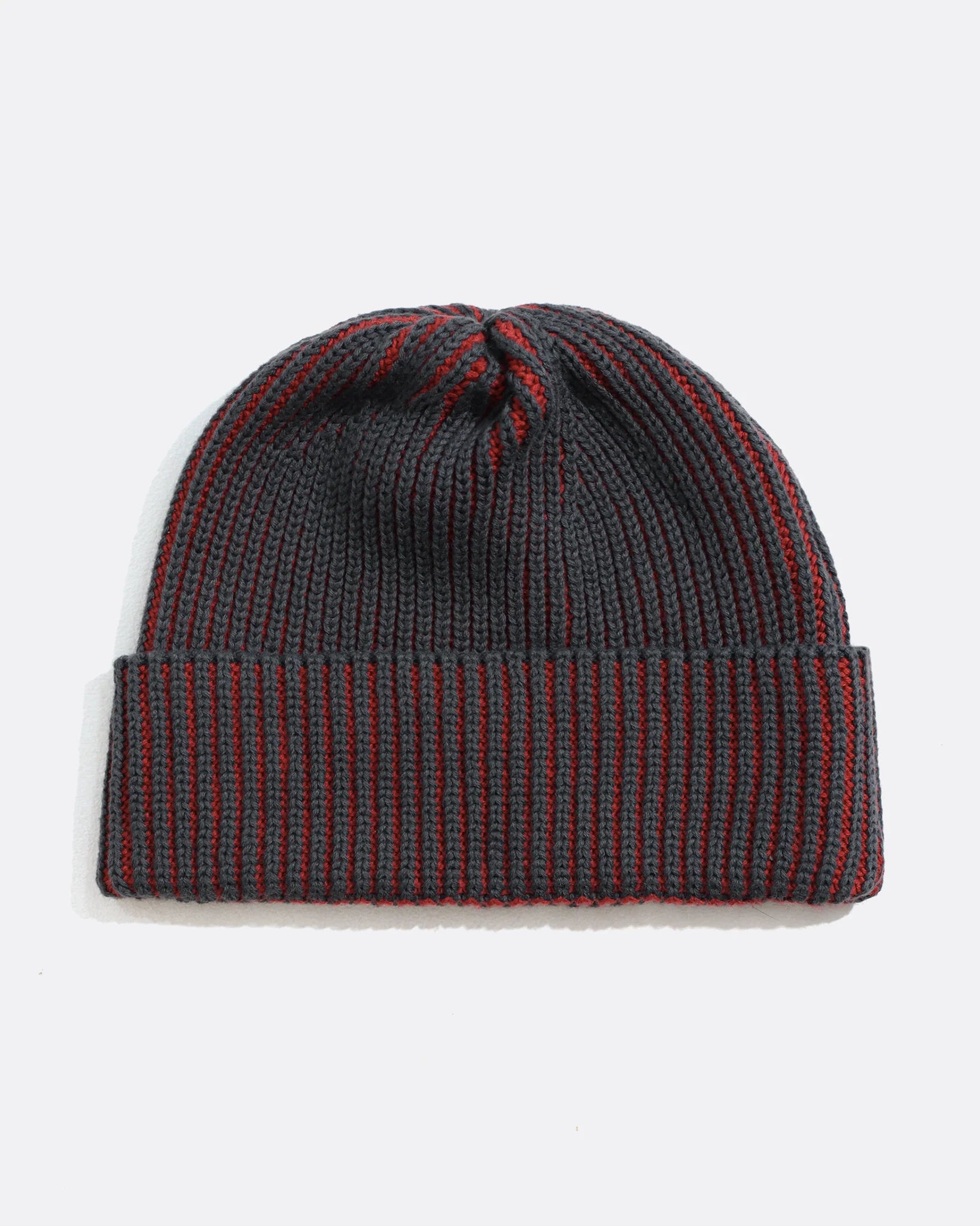 Far Afield Ribbed Knit Beanie - Grey/Red – Badger Clothing